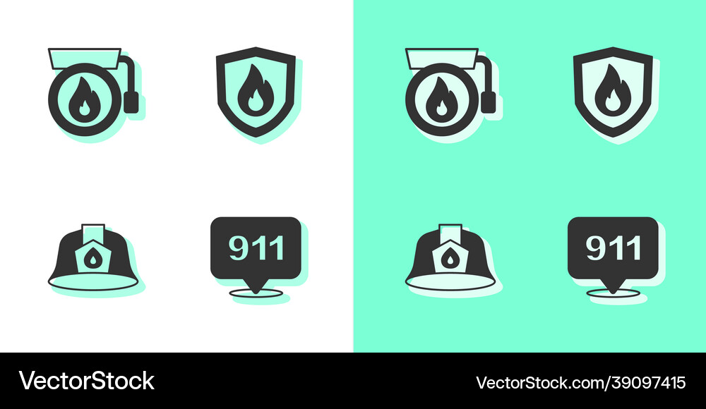 Set emergency call 911 ringing alarm bell Vector Image