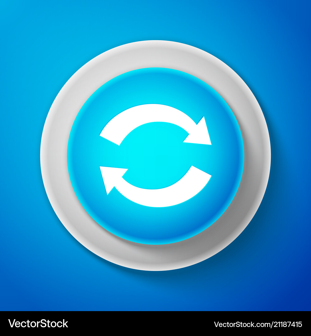 White refresh icon isolated reload symbol Vector Image