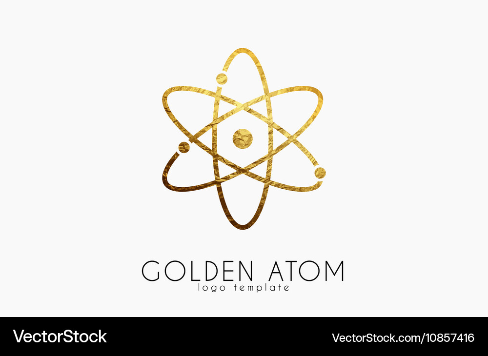 Atom symbol atom logo design color atom science Vector Image