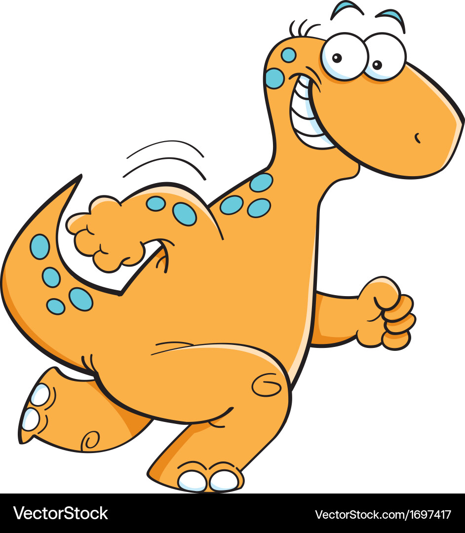 Cartoon Running Dinosaur Royalty Free Vector Image