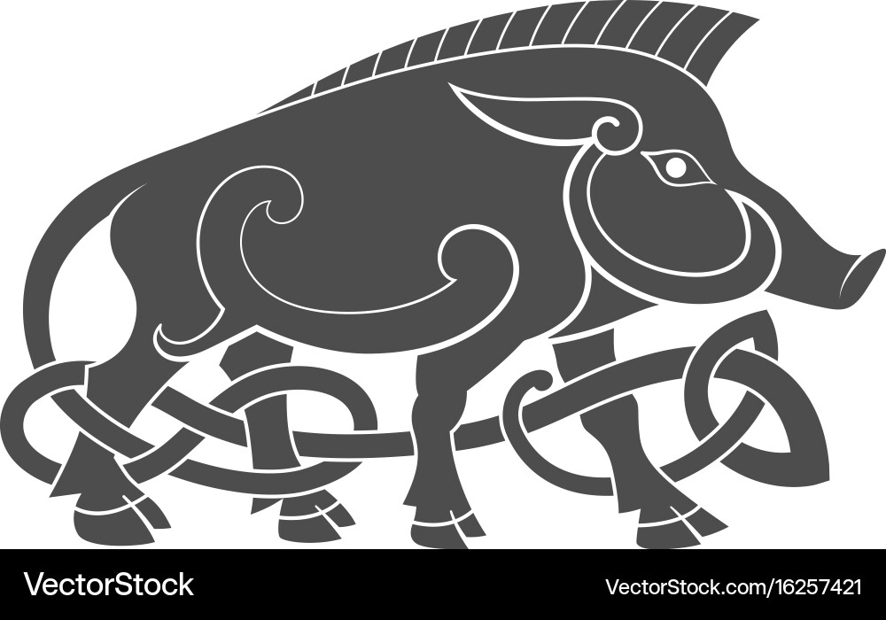 Ancient celtic mythological symbol of boar Vector Image