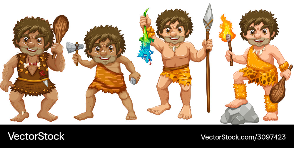 Cavemen Royalty Free Vector Image - VectorStock