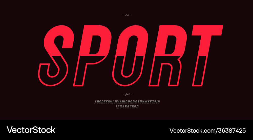 Sport font color style modern typography Vector Image