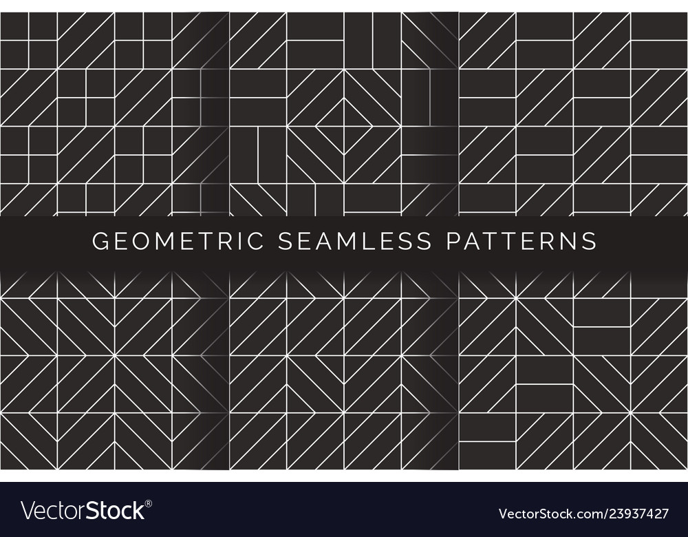 Abstract geometric seamless patterns Royalty Free Vector