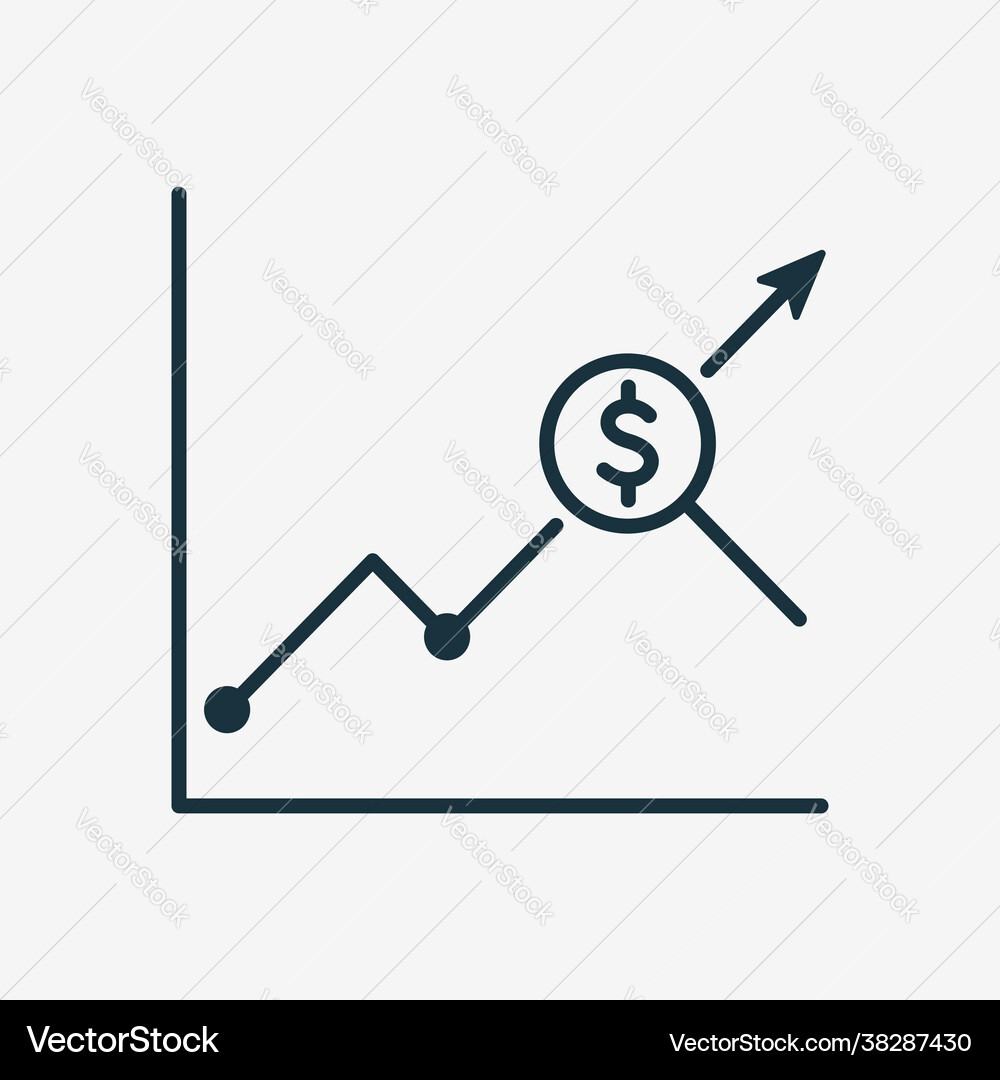 Business and finance analysis line icon graph Vector Image