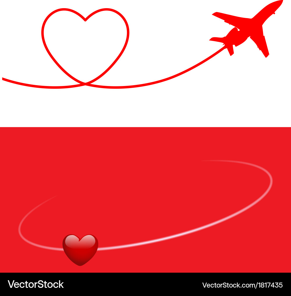 Plane and heart Royalty Free Vector Image - VectorStock
