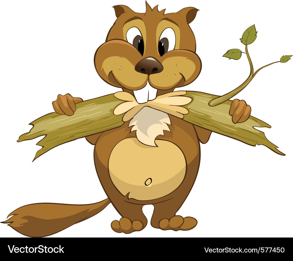 Cartoon character beaver Royalty Free Vector Image