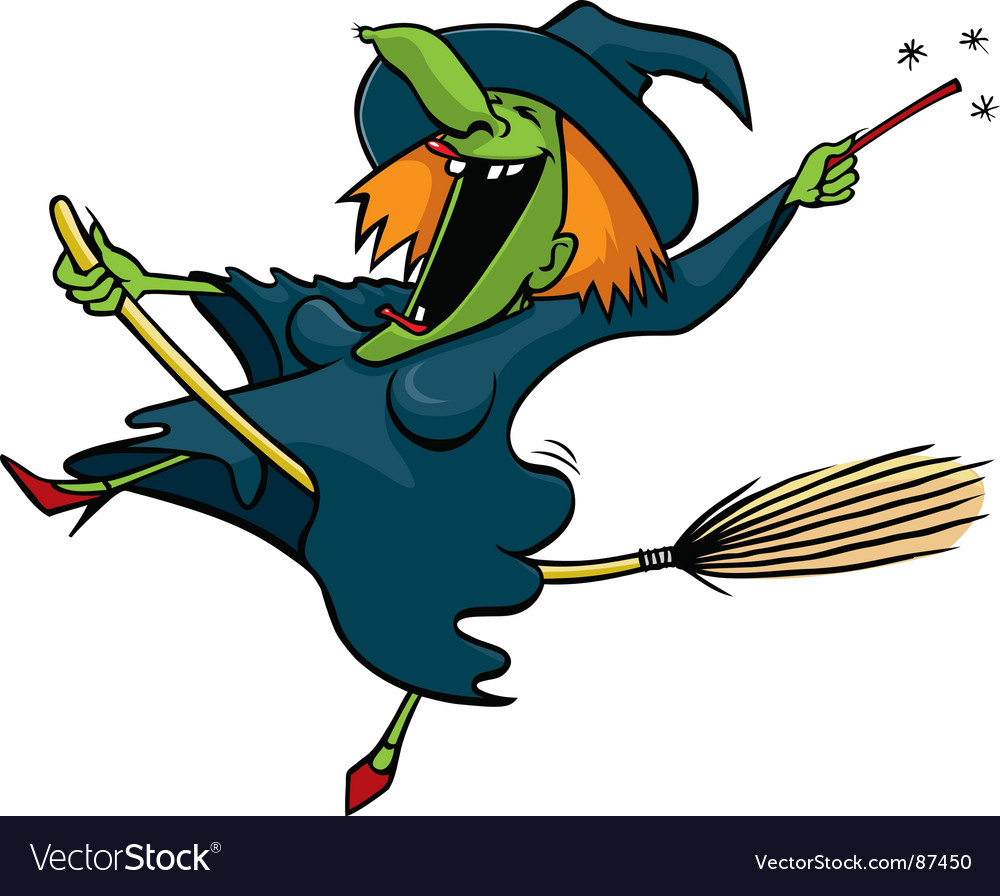 Crazy witch Royalty Free Vector Image - VectorStock