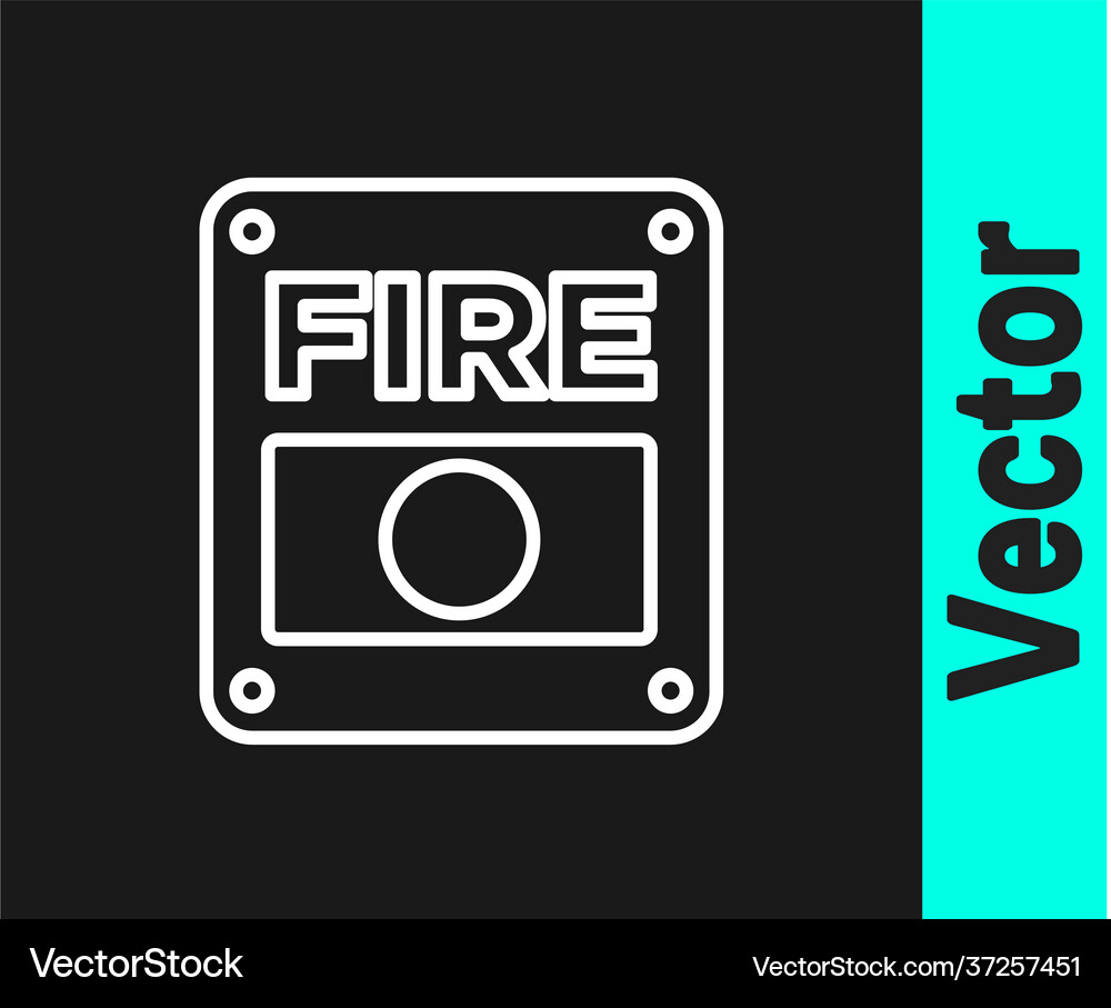 White line fire alarm system icon isolated Vector Image