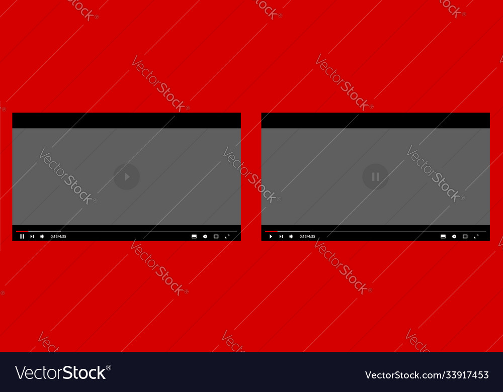 Multimedia player screen template layout Vector Image