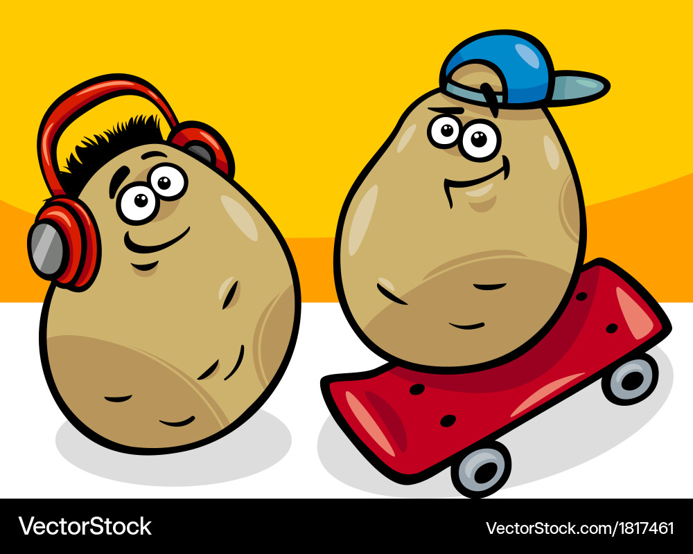New potatoes cartoon Royalty Free Vector Image