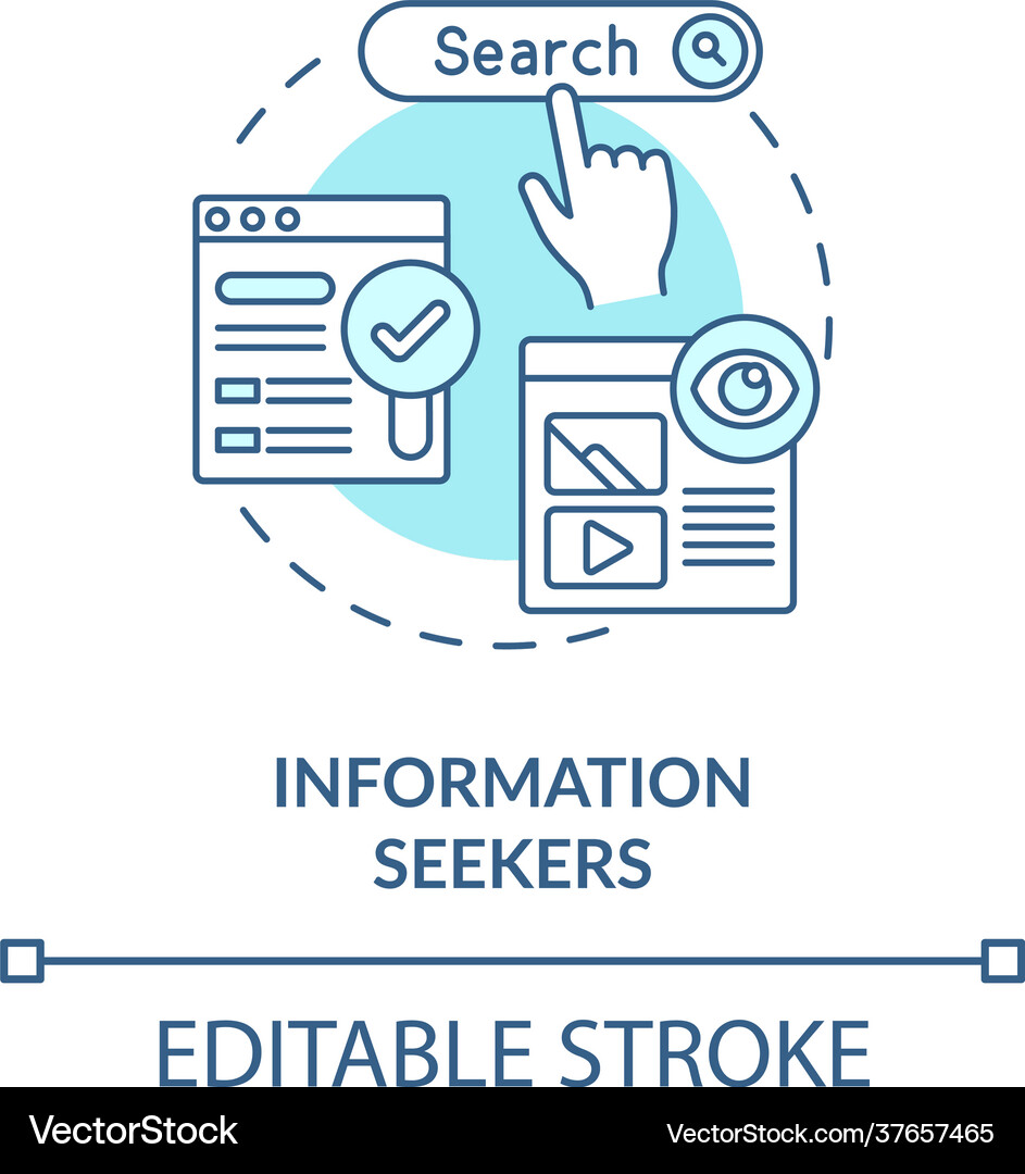 Information seekers concept icon Royalty Free Vector Image