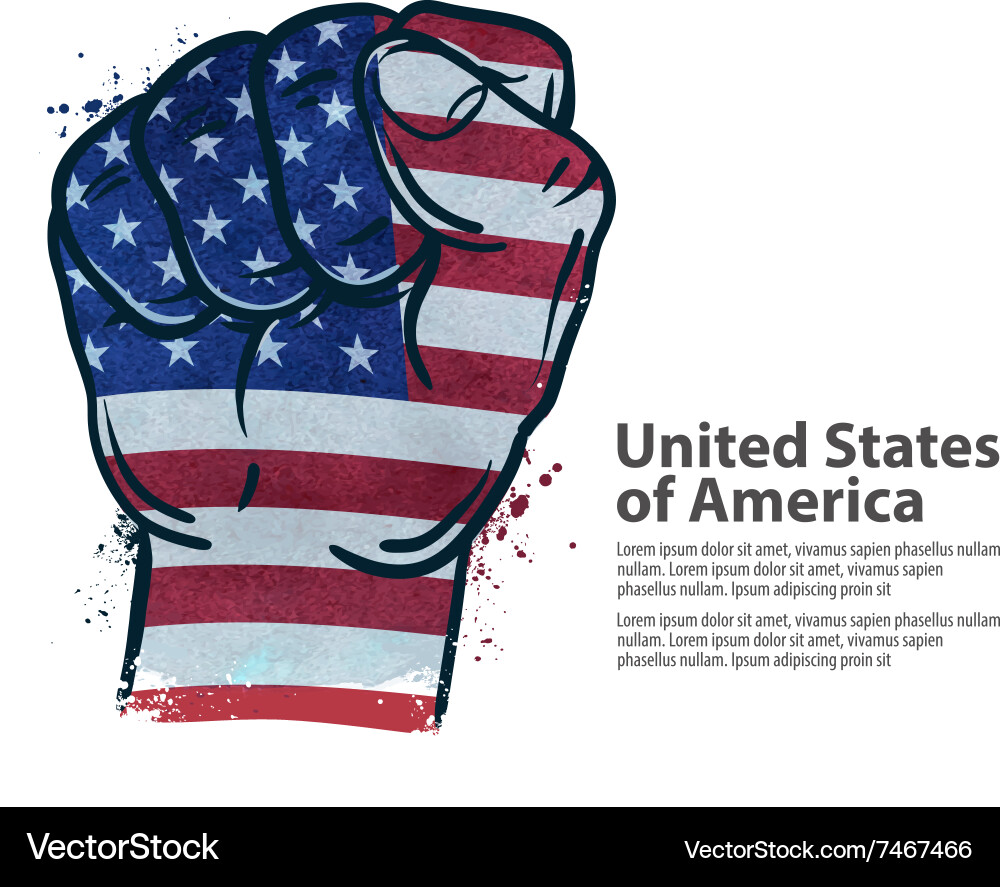 Fist flag USA United States of America Royalty Free Vector Image ...