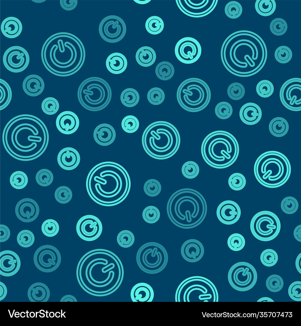 Green line power button icon isolated seamless Vector Image