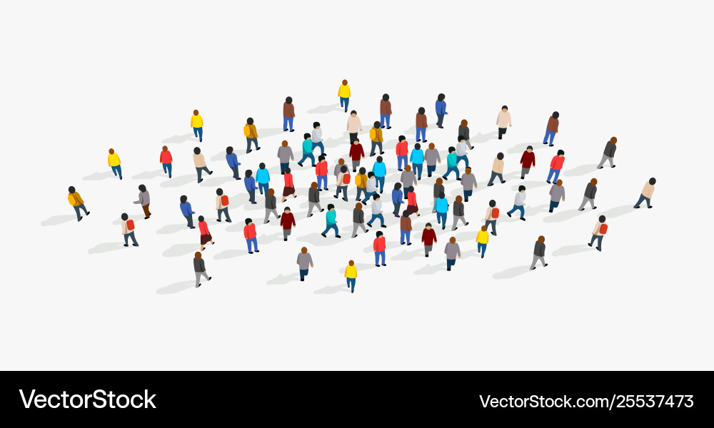 Large and diverse group people gathered Royalty Free Vector