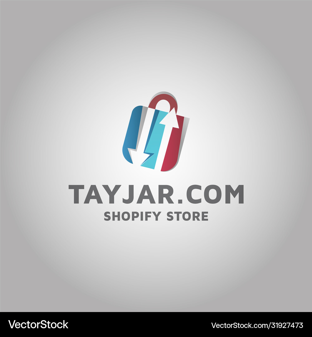 Modern shopify store ecommerce logo design Vector Image