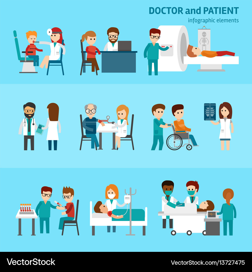 Medical infographic elements with doctor Vector Image