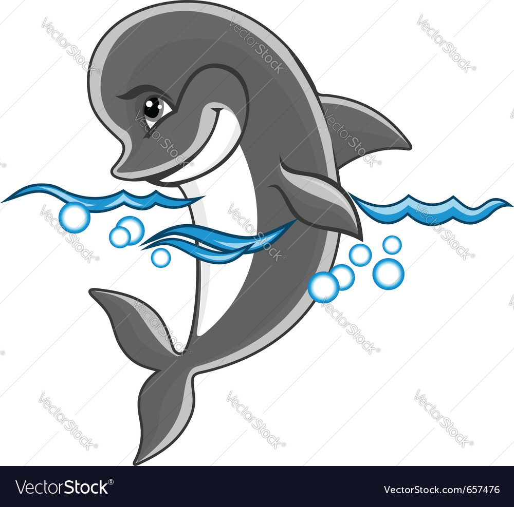 Cartoon dolphin Royalty Free Vector Image - VectorStock