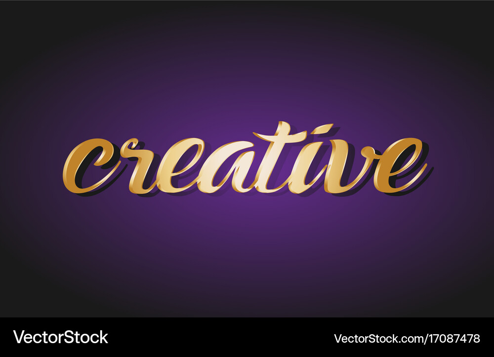 Creative gold golden text postcard banner logo Vector Image