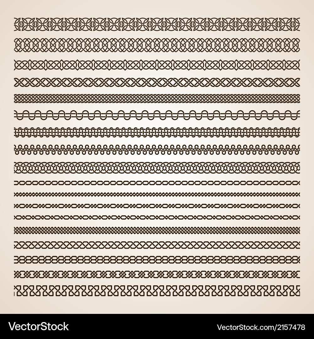 Set of seamless borders Royalty Free Vector Image