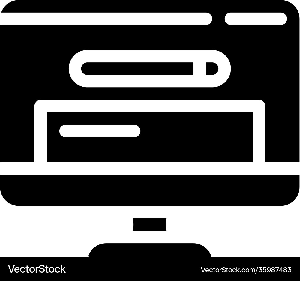 Browser search operating system glyph icon Vector Image