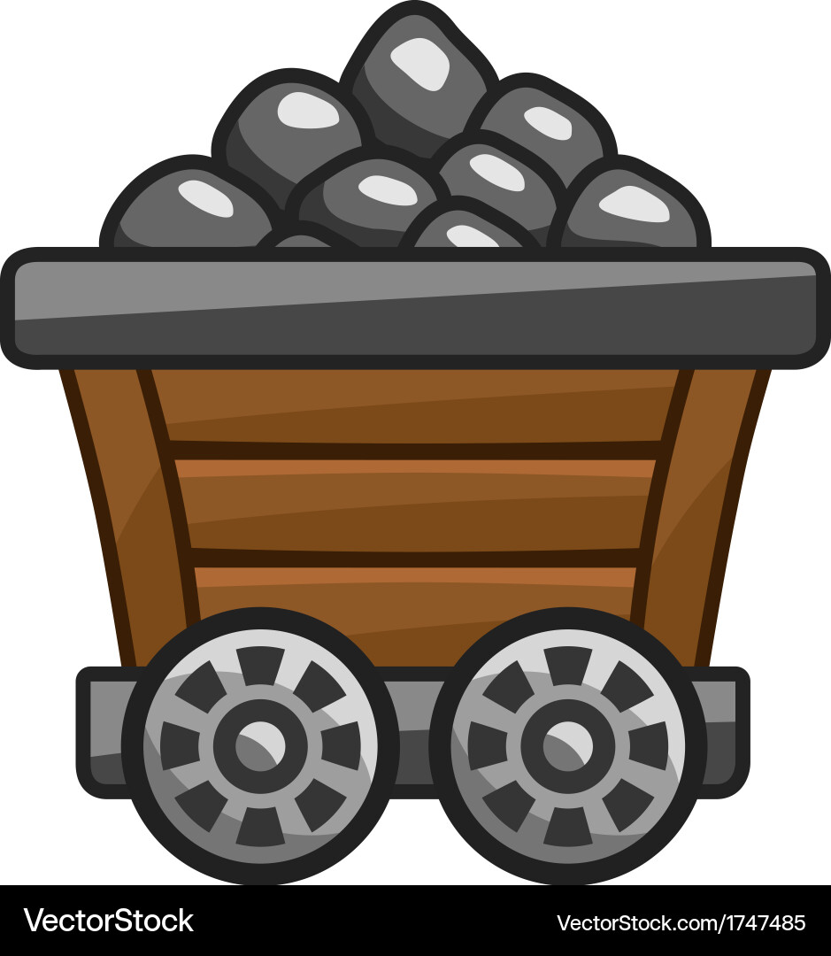 Mine cart with coal Royalty Free Vector Image - VectorStock