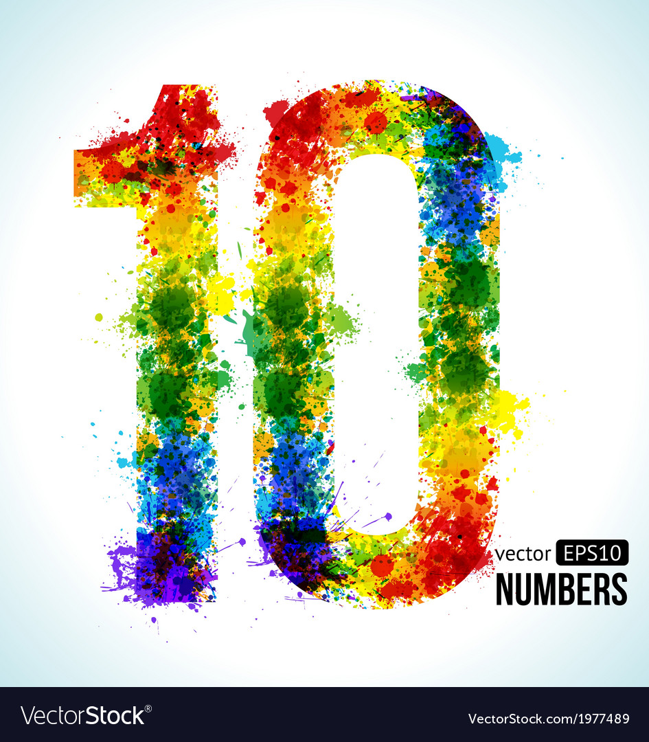 Color paint splashes Gradient Number 10 Royalty Free Vector Image ...