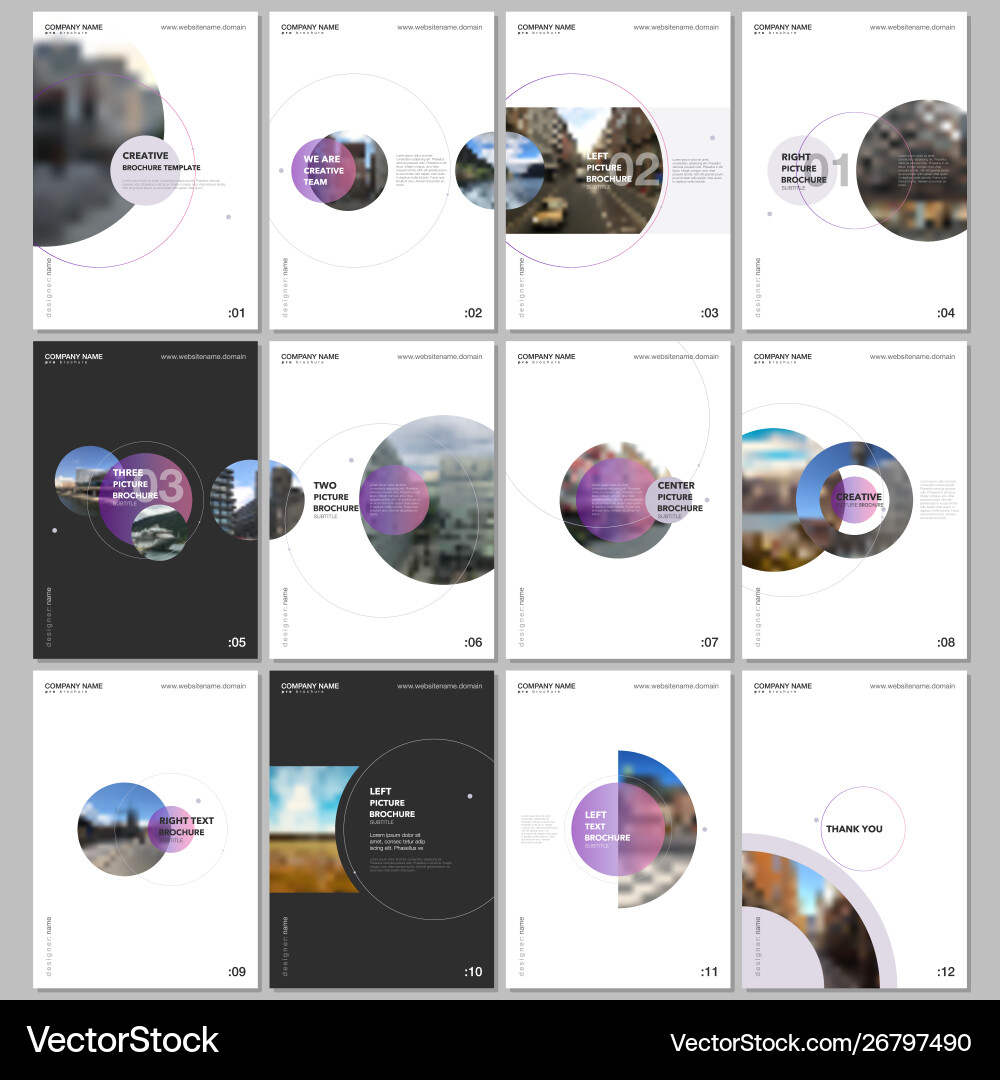 Minimal brochure templates with circle elements Vector Image