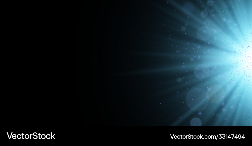 Glowing blue star with sparkles light effect Vector Image