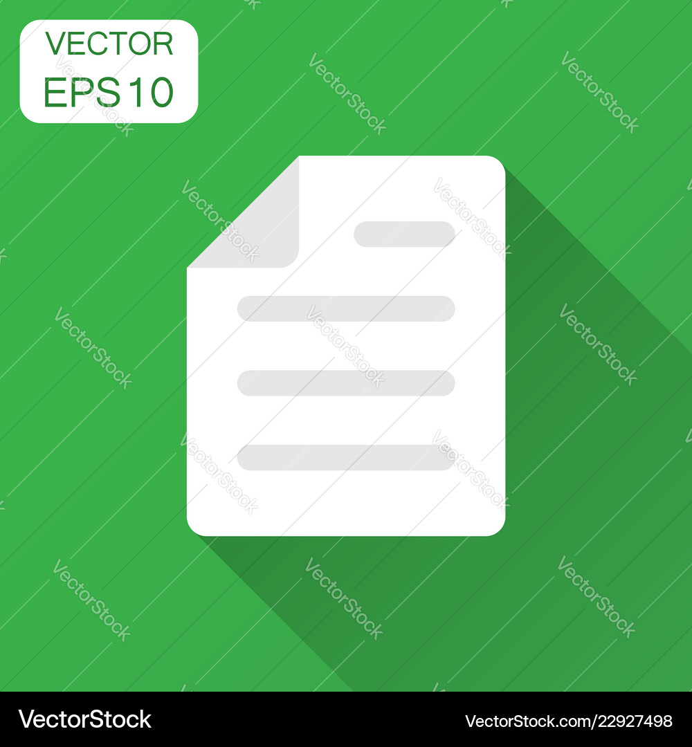 Document note icon in flat style paper sheet Vector Image