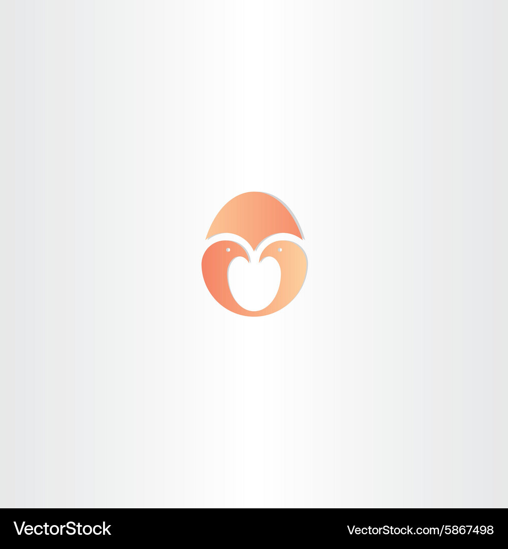 Little bird twin in egg logo Royalty Free Vector Image
