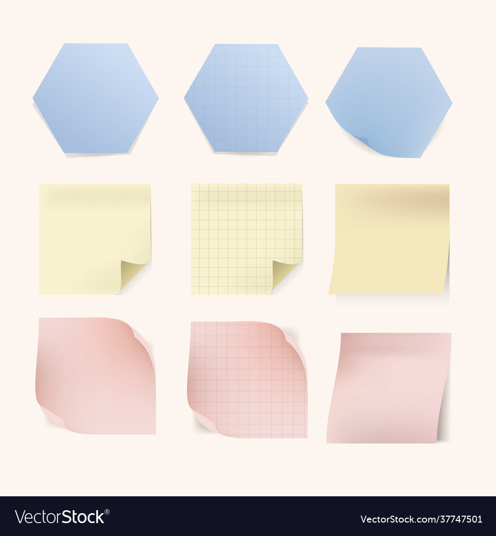 Various sticky note set Royalty Free Vector Image