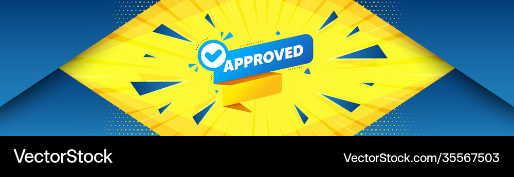 Approved paper banner permission quality tag Vector Image