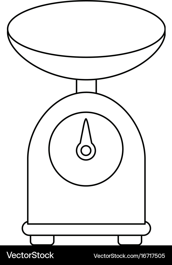 Kitchen weight scale button balance device Vector Image