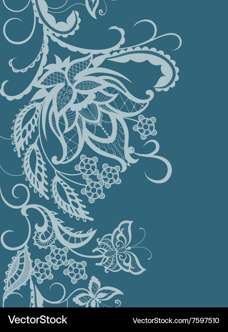 Abstract lace with elements ofv flowers leaves Vector Image