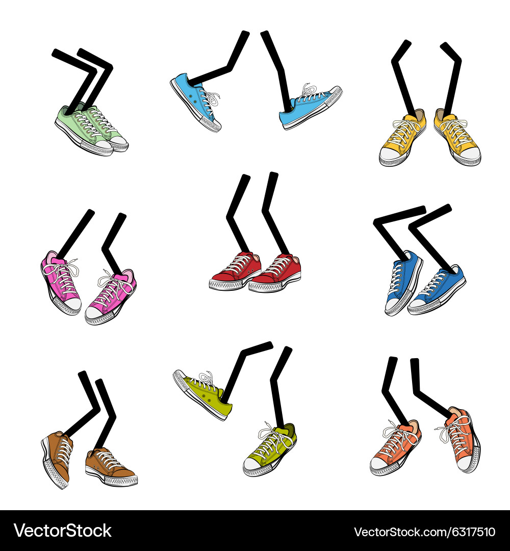 Cartoon walking feet Royalty Free Vector Image