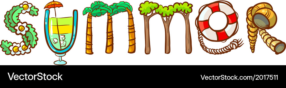 Summer lettering Royalty Free Vector Image - VectorStock