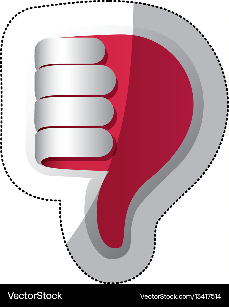 Red hand making the bad sign icon Royalty Free Vector Image