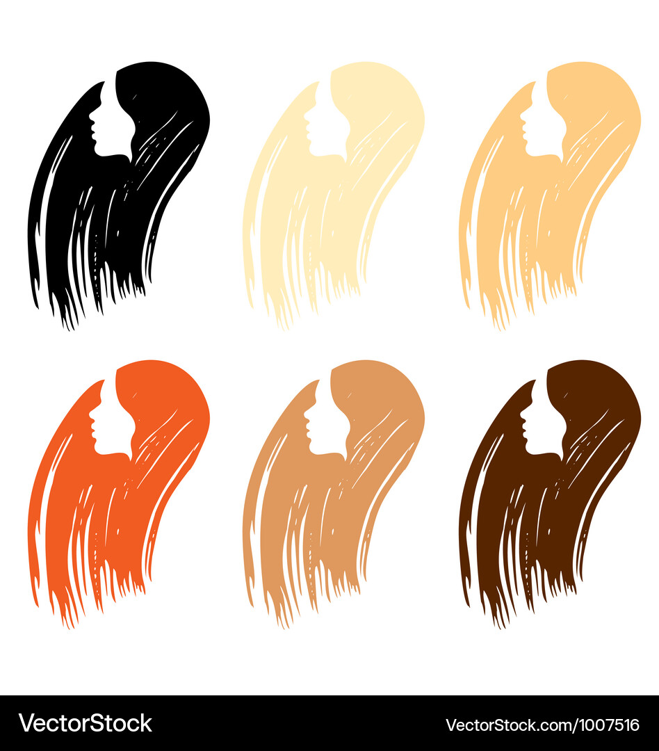 Hair colour palette Royalty Free Vector Image - VectorStock