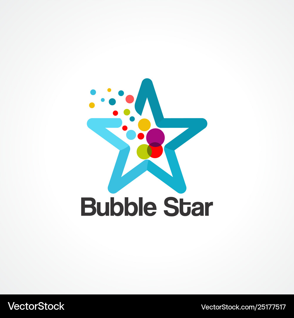 Bubble colorful star logo icon element Royalty Free Vector