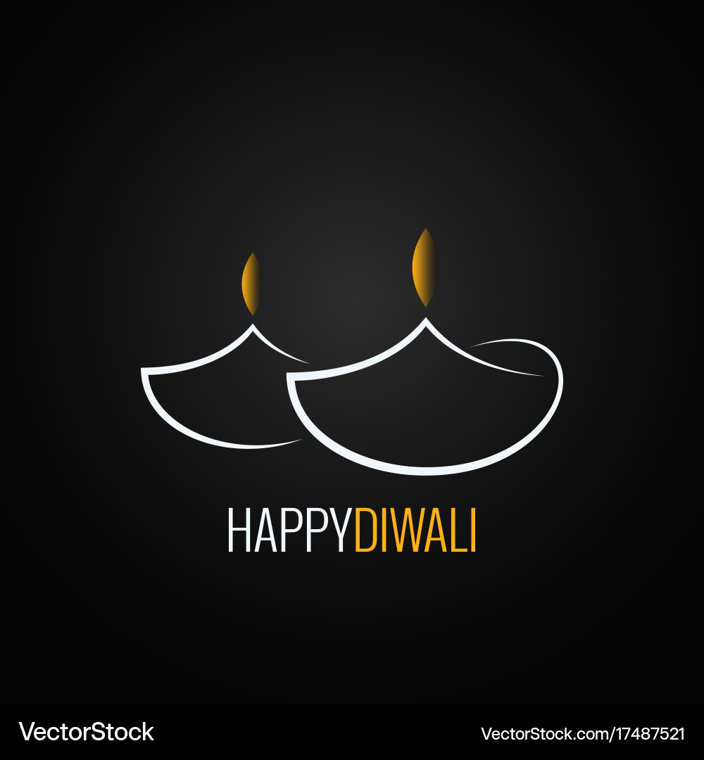 Diwali lamp logo ornate design background Vector Image
