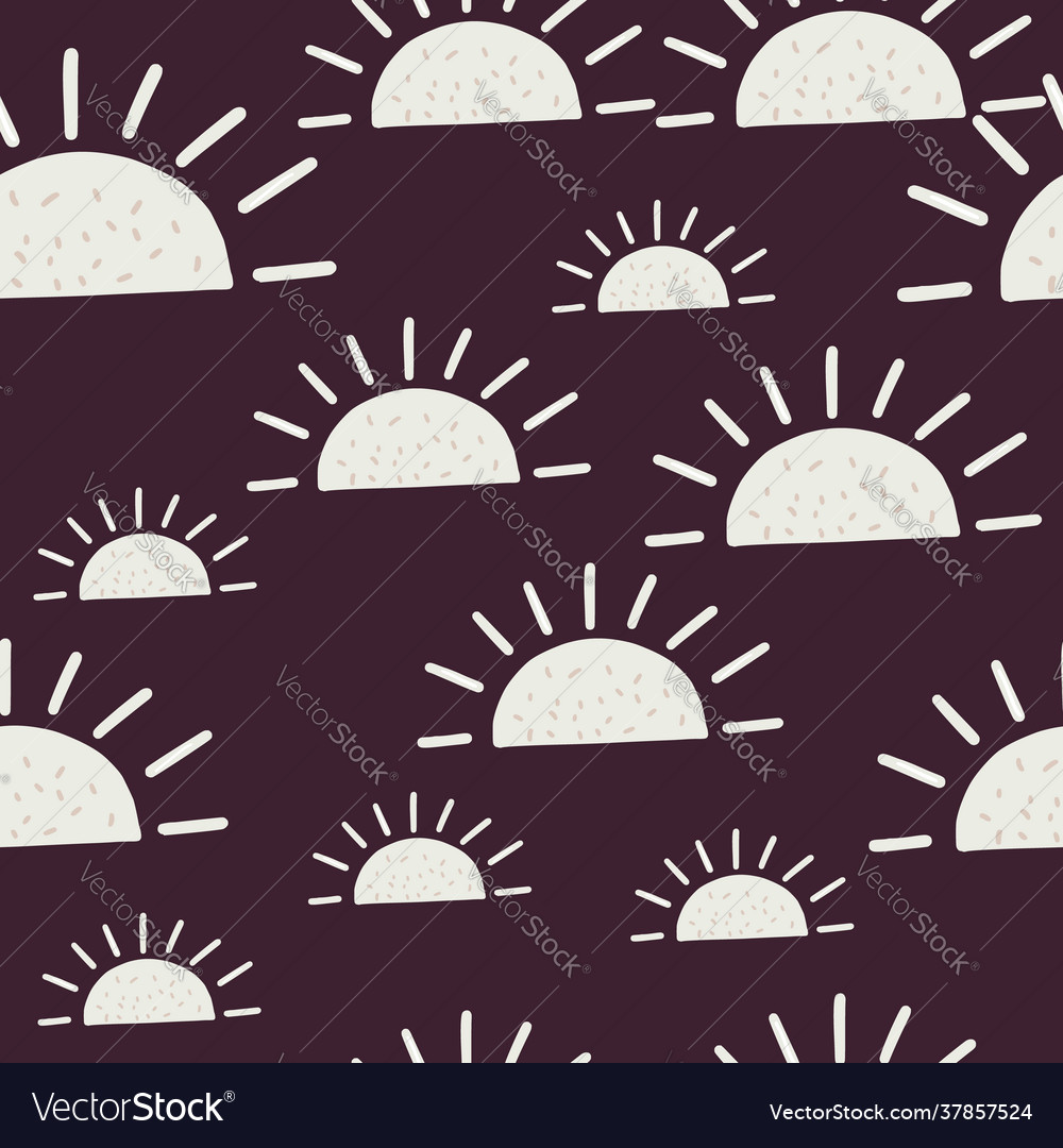 Random grey ethnic sun elements seamless pattern Vector Image