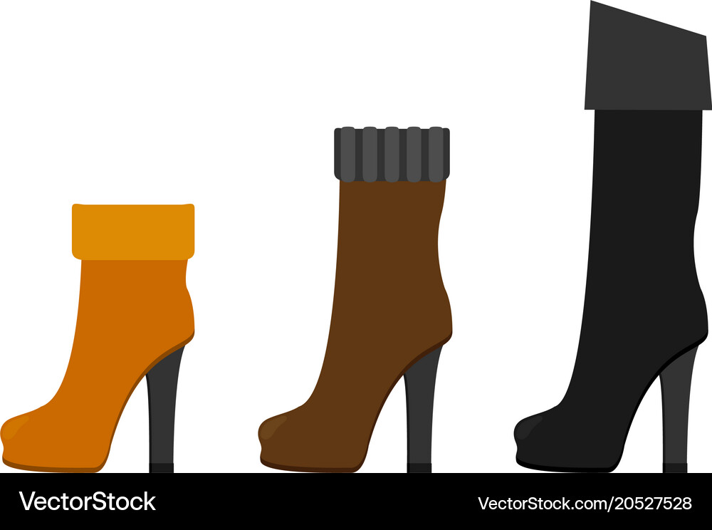 Women boots flat Royalty Free Vector Image - VectorStock