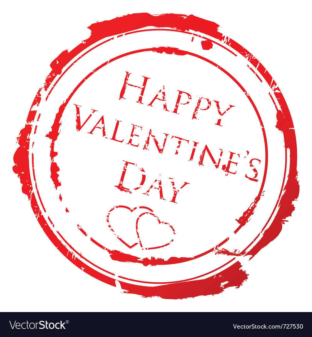Valentines day stamp Royalty Free Vector Image