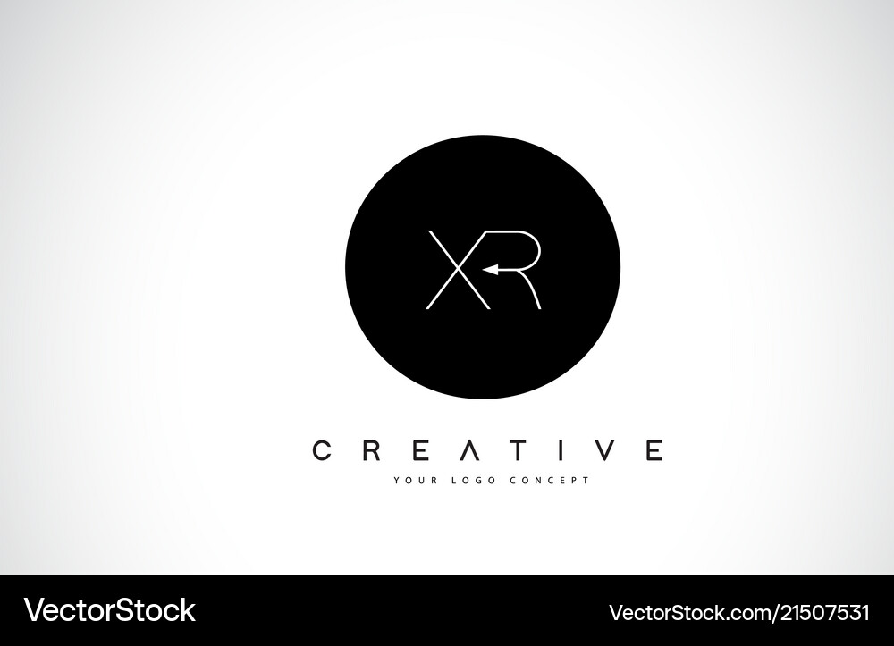 Xr x r logo design with black and white creative Vector Image