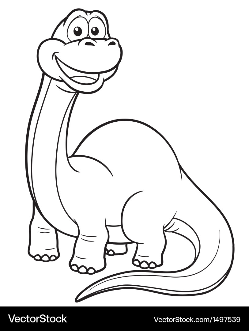 Dinosaur outline Royalty Free Vector Image - VectorStock