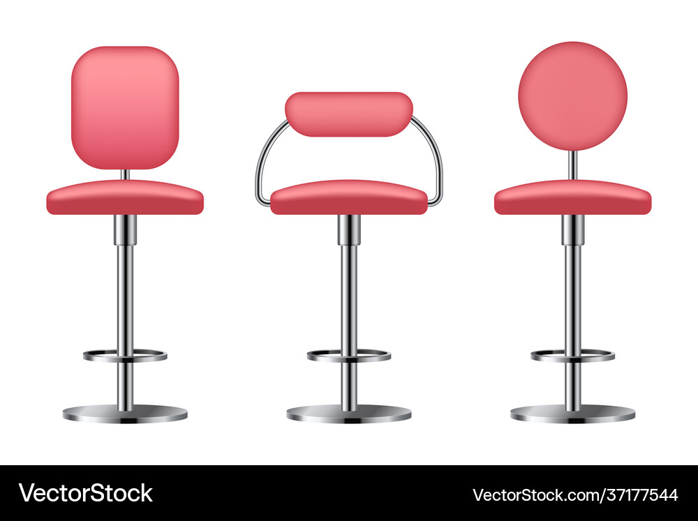 Realistic bar chair set Royalty Free Vector Image