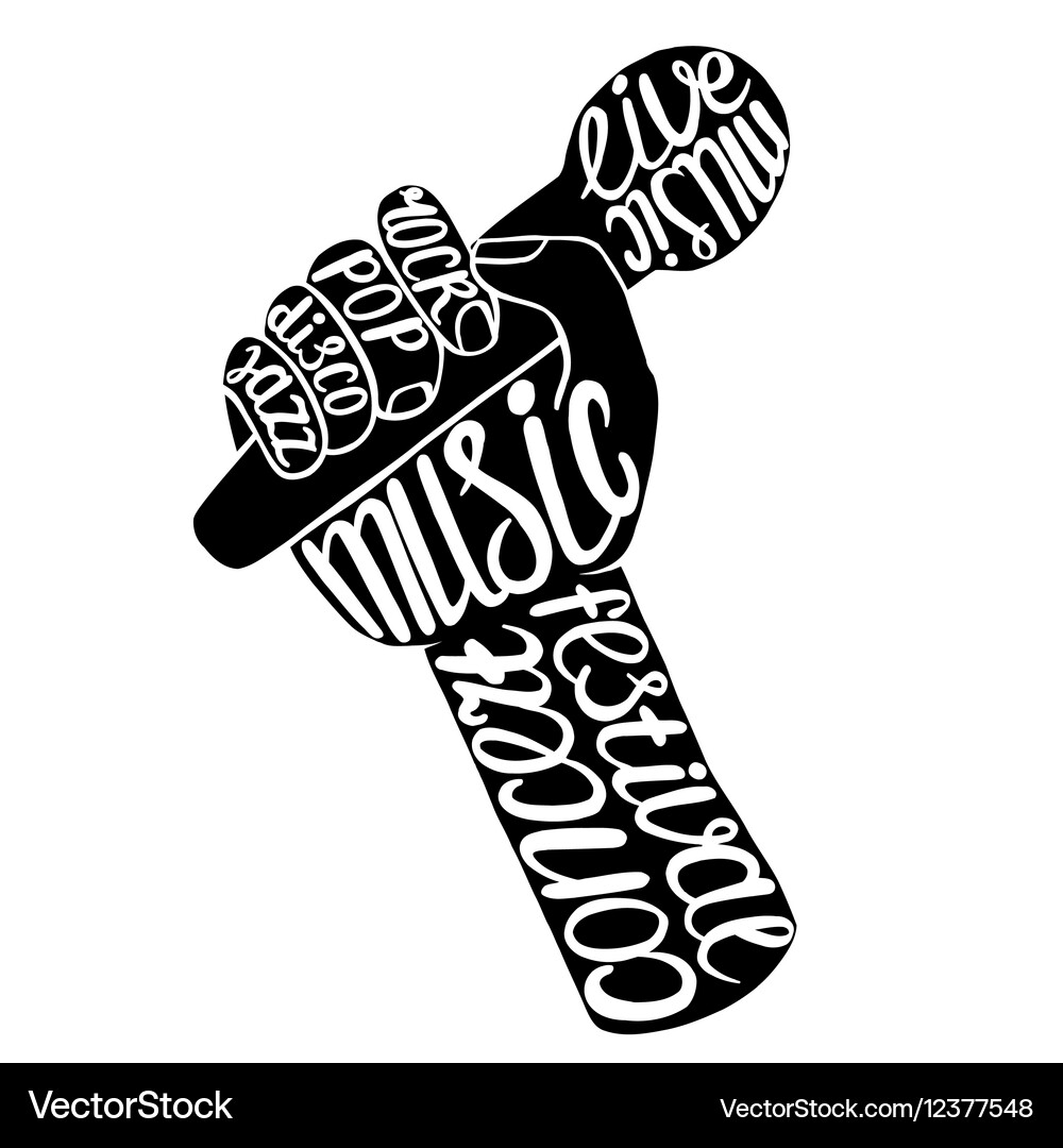 Hand holding the microphone Royalty Free Vector Image