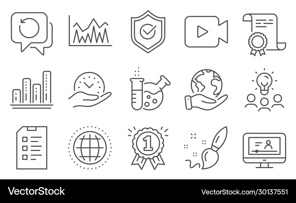 Set education icons such as checklist Royalty Free Vector