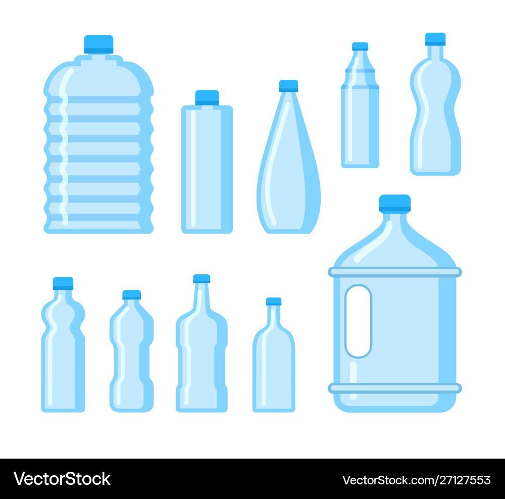 Plastic water bottle icon blue liquid container Vector Image